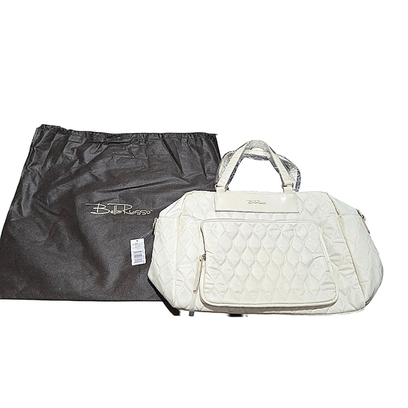 Bella Russo | Bags | Nwt Bella Russo Quilted Cream Weekender Duffle Bag ...